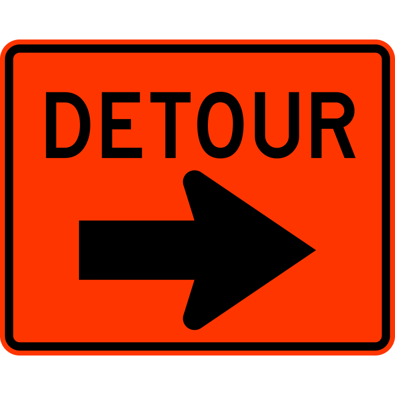MUTCD M4-9 Detour Signs For Road Work and Traffic Control – Traffic ...