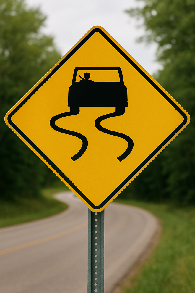 Slippery When Wet Signs | MUTCD Compliant W8-5 Signs – Traffic Safety HQ