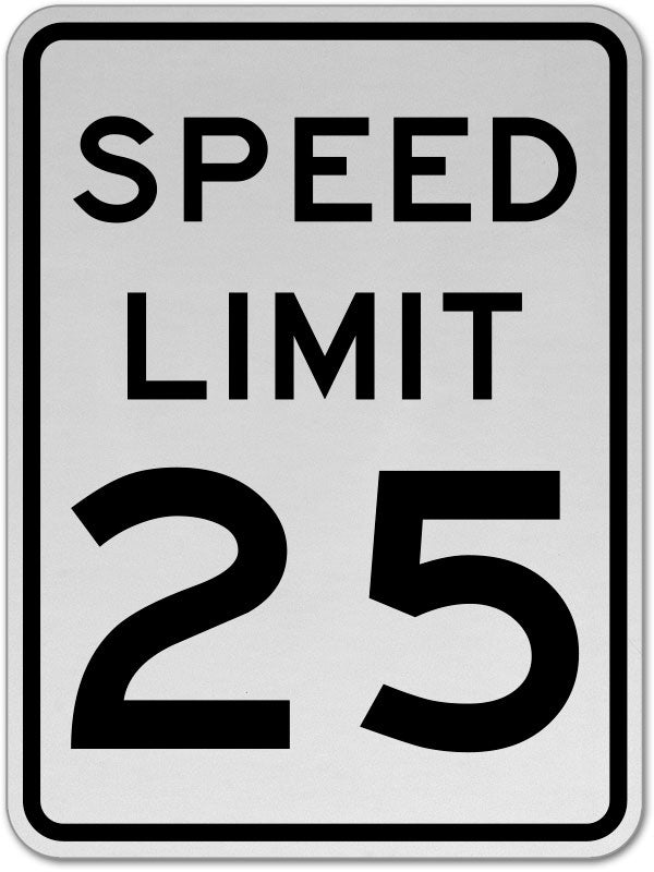Speed Limit 25 MPH Sign MUTCD Compliant Aluminum Traffic Sign – Traffic ...